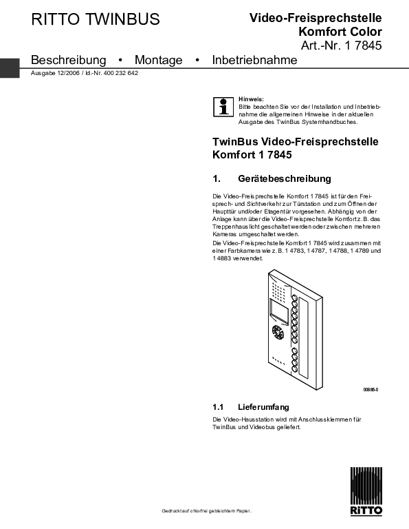 Archiv Technische Informationen Ritto